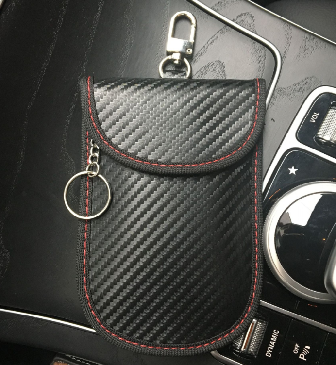 Carbon fiber RFID vehicle remote shielded key pack